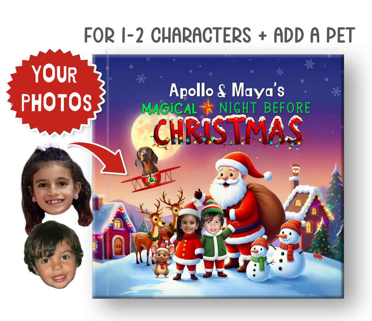 Personalized Christmas Book for multiple - story with photos & names ...