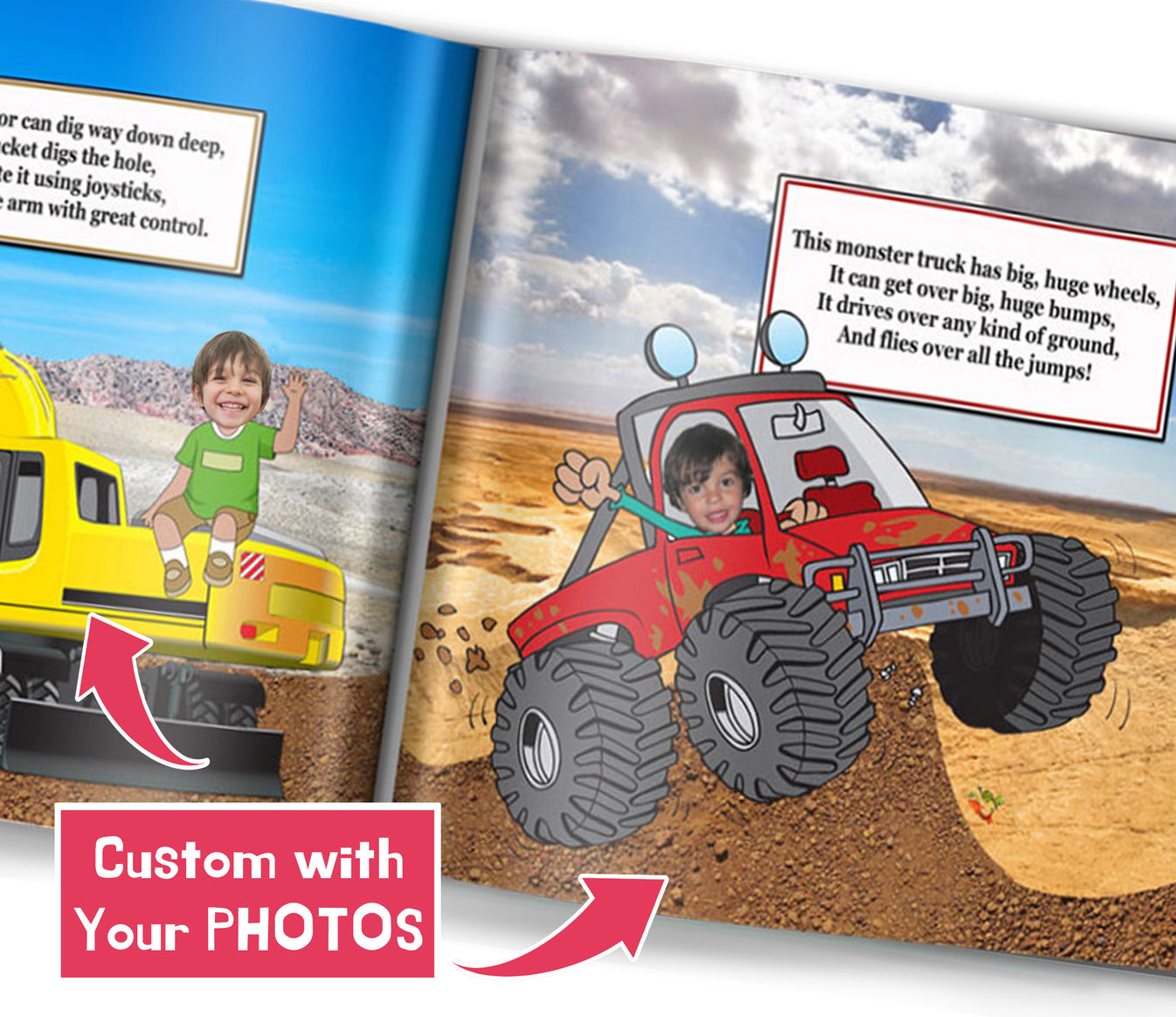 Personalized Truck Book for Boys, with photo face and name – My Custom ...