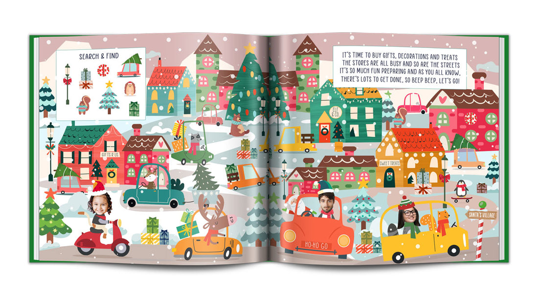 Personalized Christmas Book for 2, Siblings book with photos and names ...