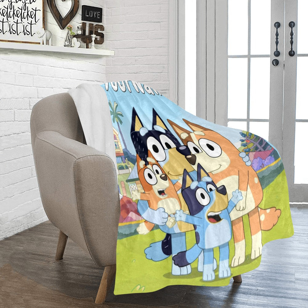 Bluey Blanket, Bluey Gift for Kids, Bluey Dog custom blanket with Name ...