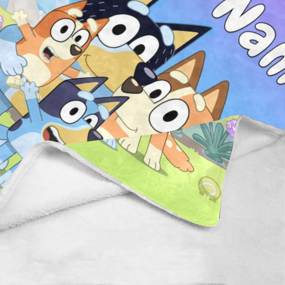 Bluey Blanket, Bluey Gift for Kids, Bluey Dog custom blanket with Name ...
