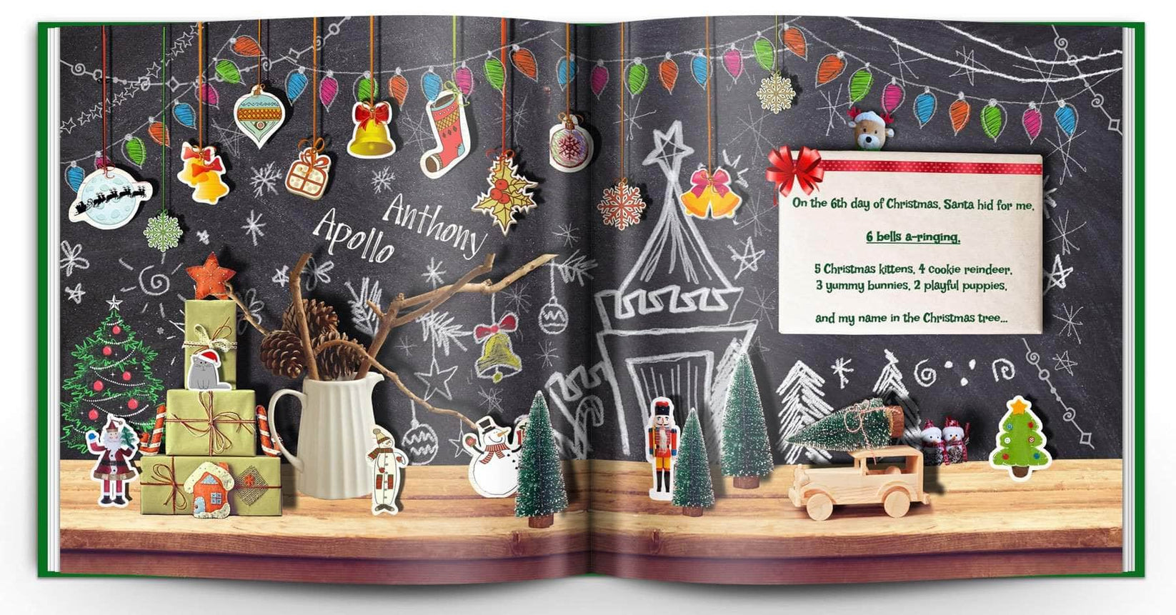 Personalized Christmas Book for 2, Siblings book with photos and names ...