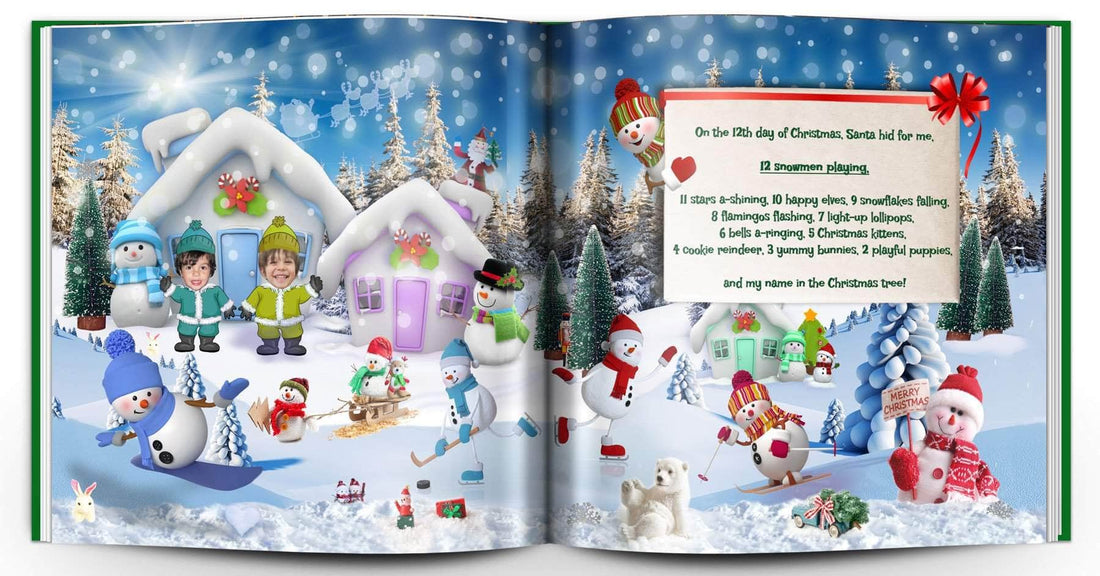 Personalized Christmas Book for 2, Siblings book with photos and names ...