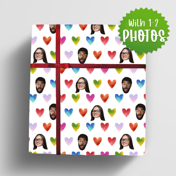 Personalized Family Christmas Gift Wrap - Custom Face wrapping paper ...
