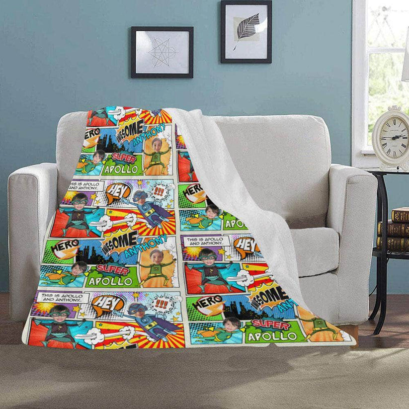 Personalized Blanket - Comics for 1-2 kids, add a pet! – My Custom Kids ...