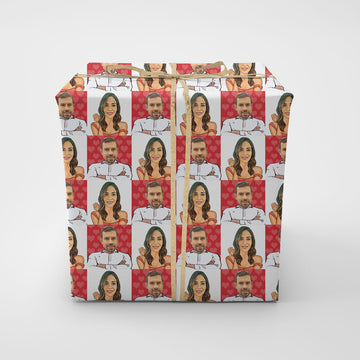 Personalized Family Christmas Gift Wrap - Custom Face wrapping paper ...