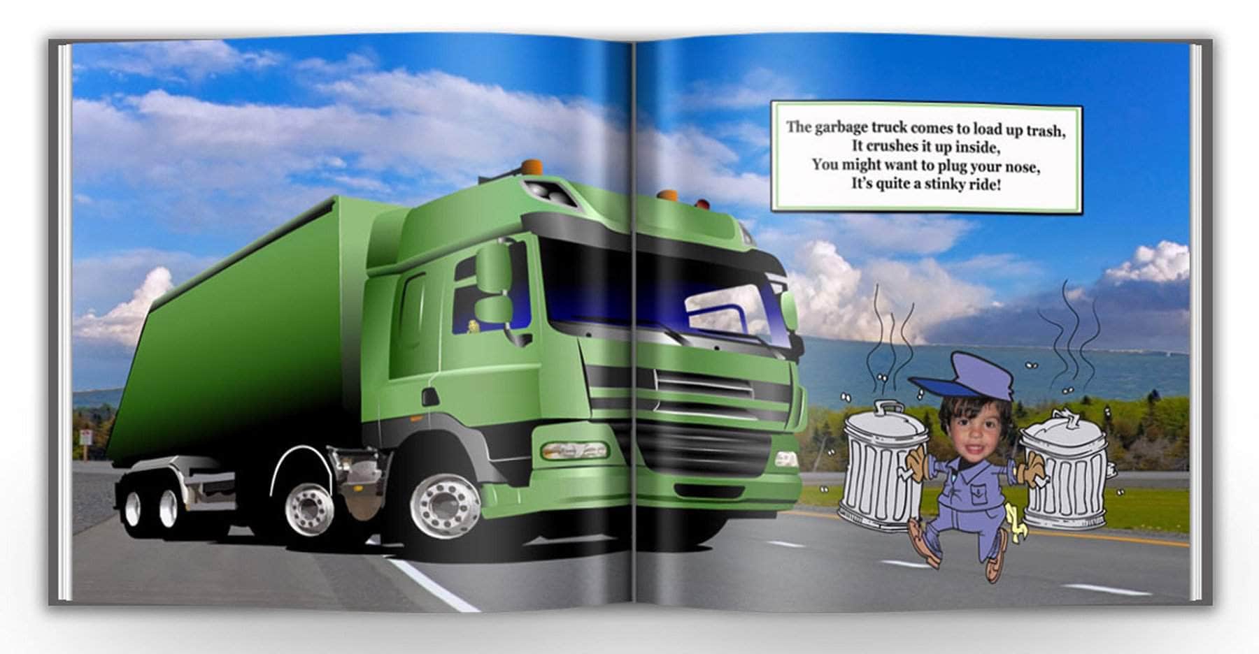Personalized Truck Book for Boys, with photo face and name – My Custom ...