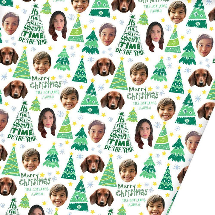 Personalized Family Christmas Gift Wrap - Custom Face wrapping paper ...